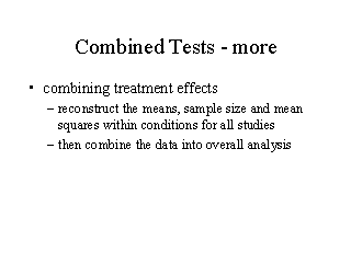 Combined Tests - more